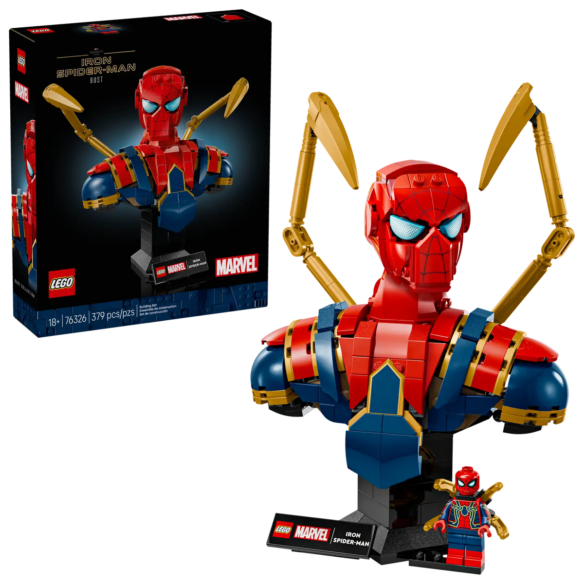 LEGO Marvel Busto de Iron Spider-Man 76326 - Maqueta Coleccionable 379 ...