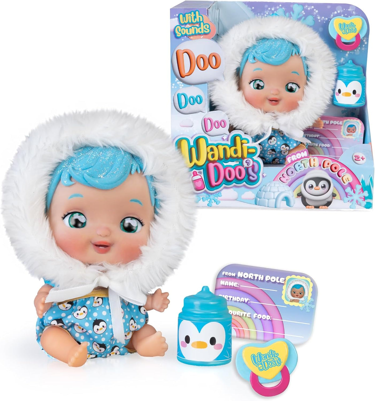Wandi-Doo Blue Eskimo FAMOSA - Muñeca Interactiva Suave — Híper Ocio